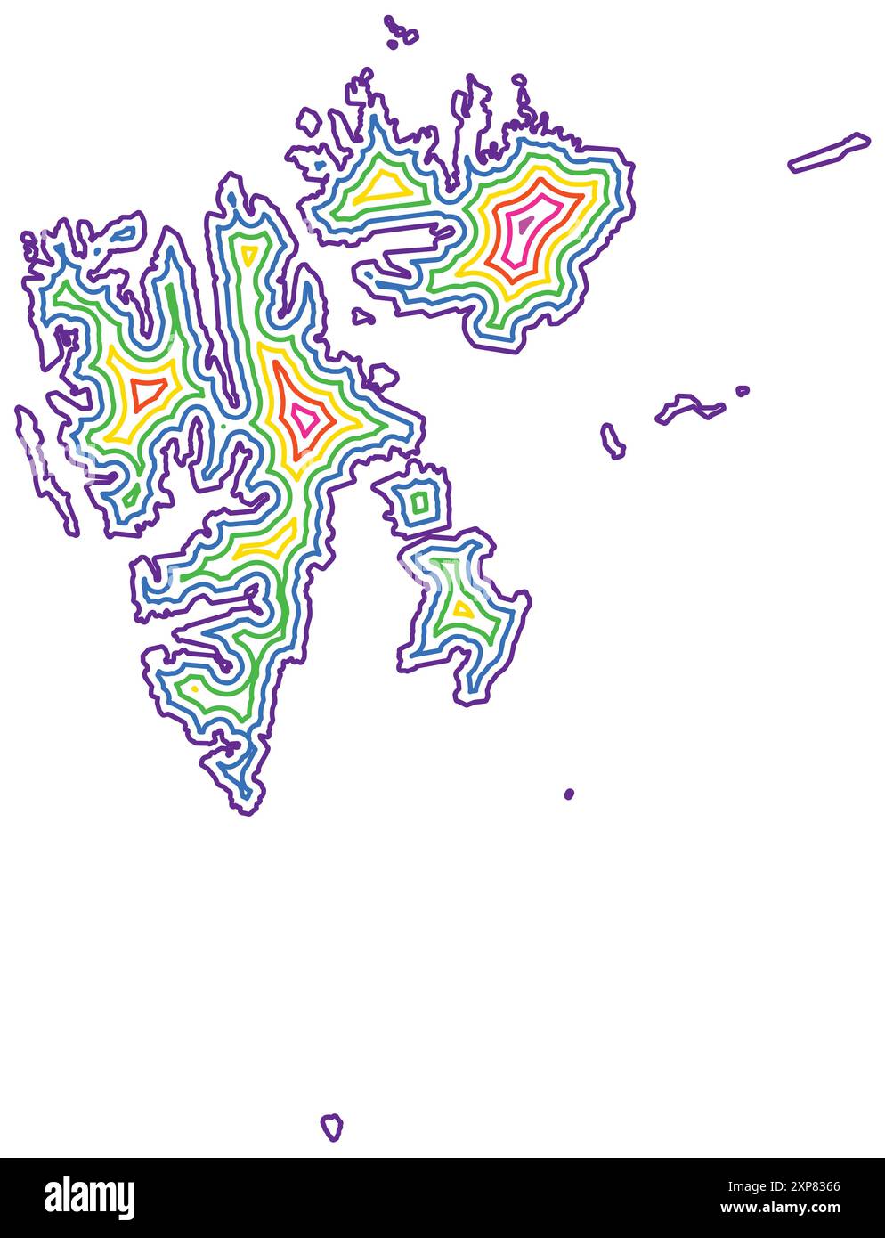 Symbol Map of the Territory Svalbard (Norway) showing the state border ...