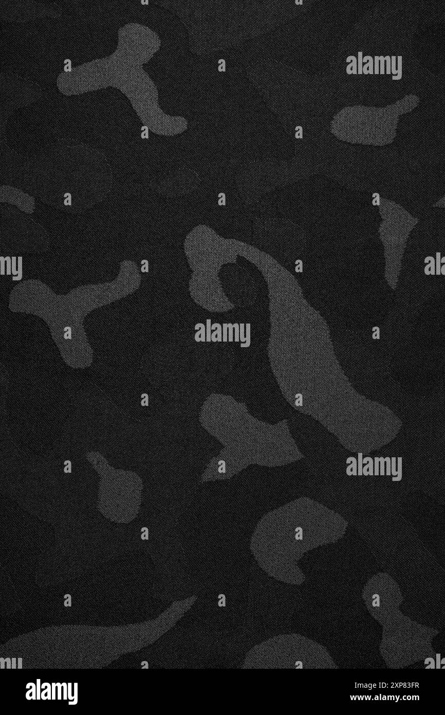 Camouflage pattern. Trendy dark gray camouflage fabric. Military ...