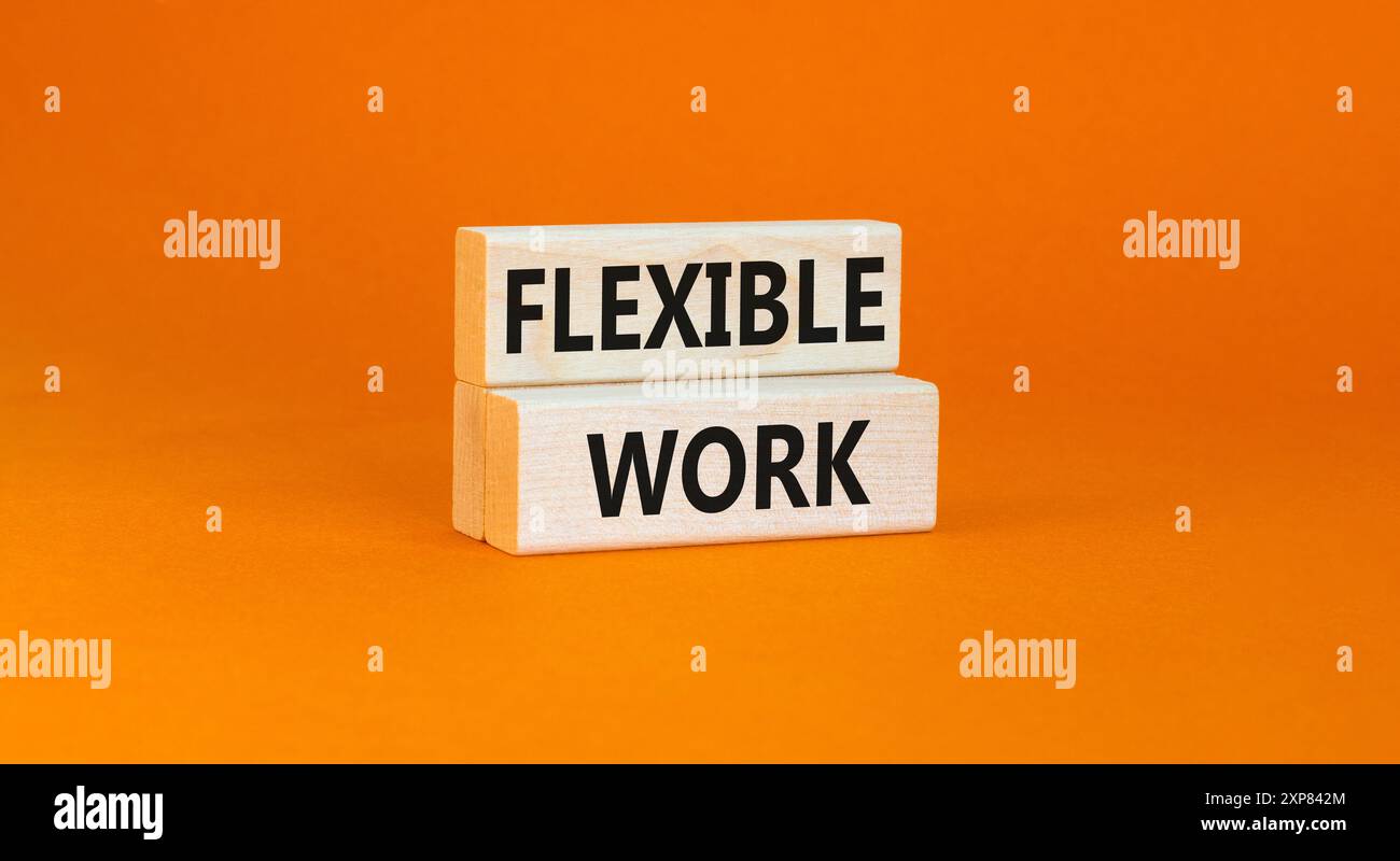 Flexible work symbol. Concept words Flexible work on beautiful wooden ...