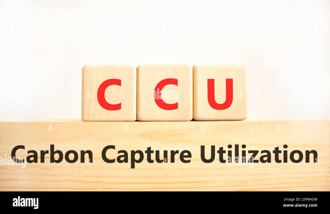 CCU Carbon capture utilization symbol. Concept words CCU Carbon capture ...