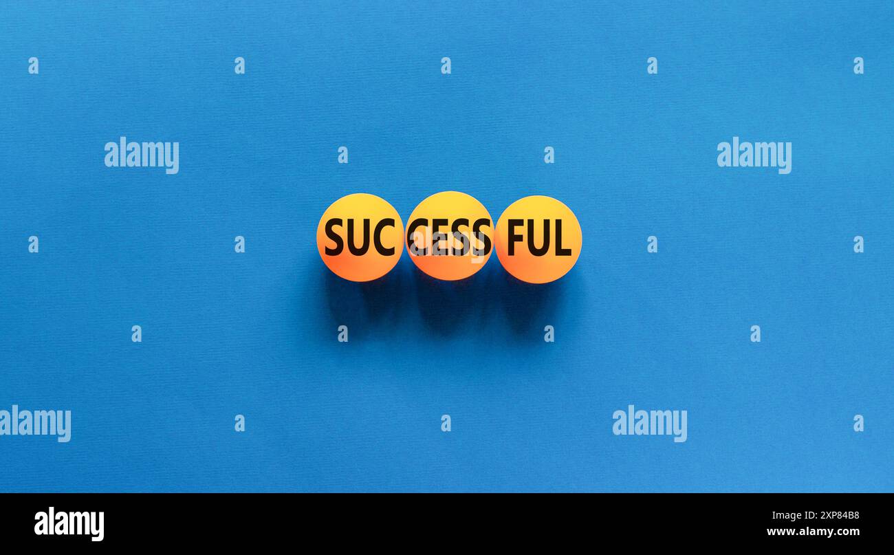 Successful symbol. Concept word Successful on beautiful yellow ping ...