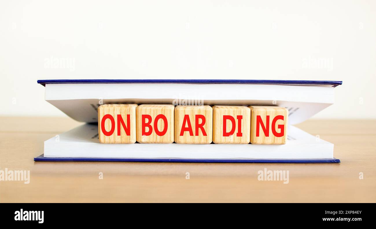 Onboarding success symbol. Concept word Onboarding on wooden cubes in ...