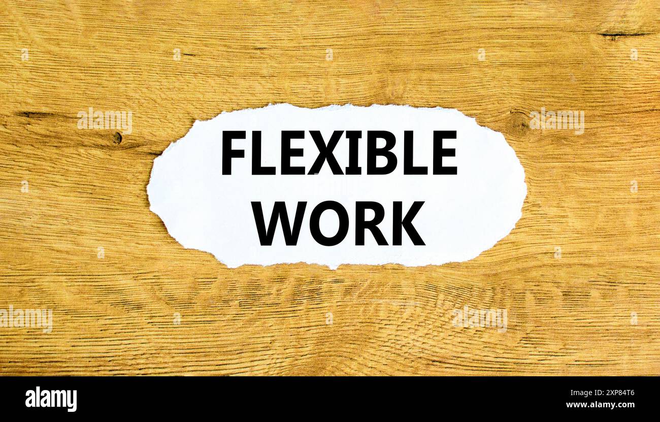 Flexible work symbol. Concept words Flexible work on beautiful white ...