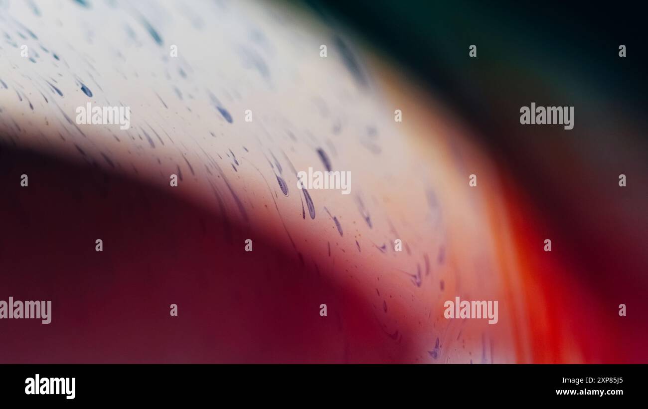 Blur paint flow. Marble curve. Defocused pink blue yellow color wet ...
