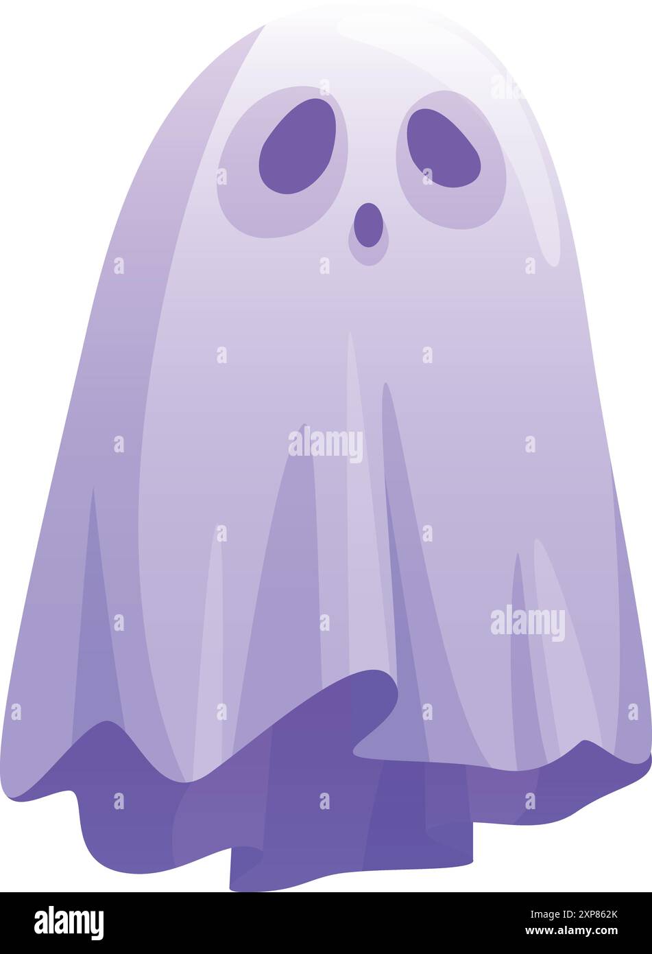 Evil spirit cartoon character. Spooky cartoon ghost isolated on white ...