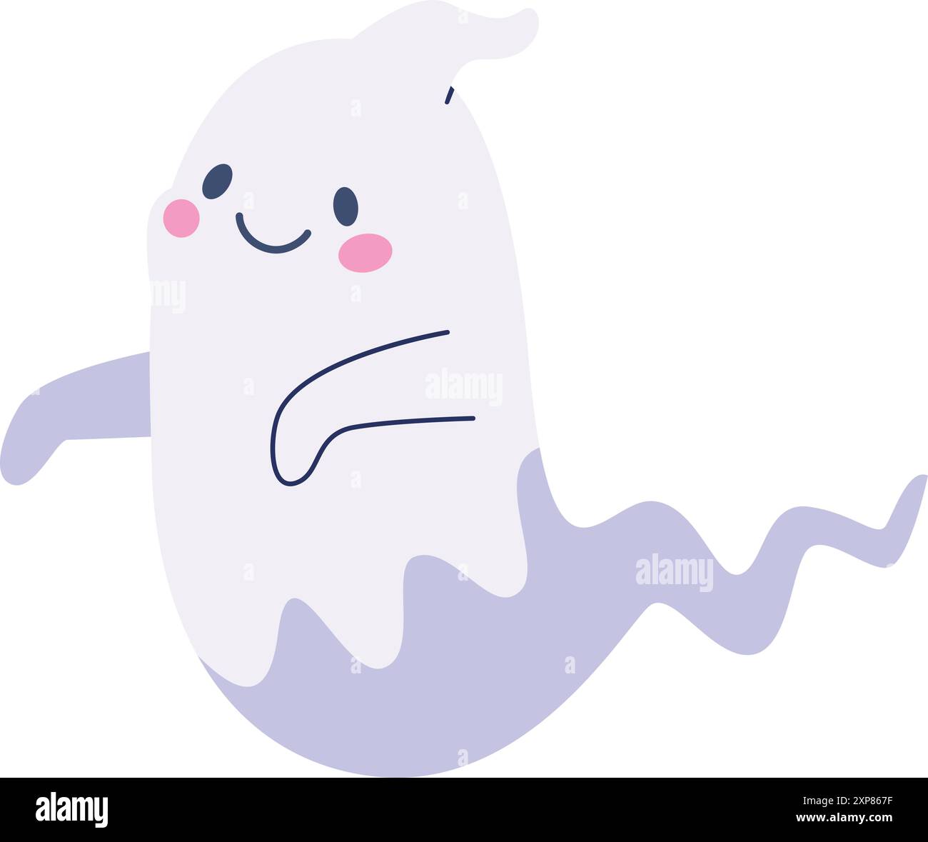 Cute spirit character. Funny ghost cartoon monster isolated on white ...