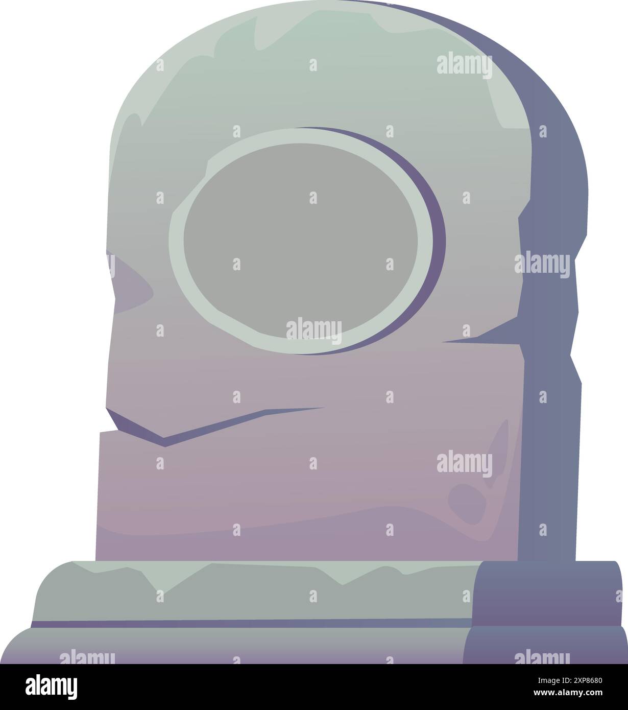 Tombstone cartoon icon. Creepy halloween horror element isolated on white background Stock ...