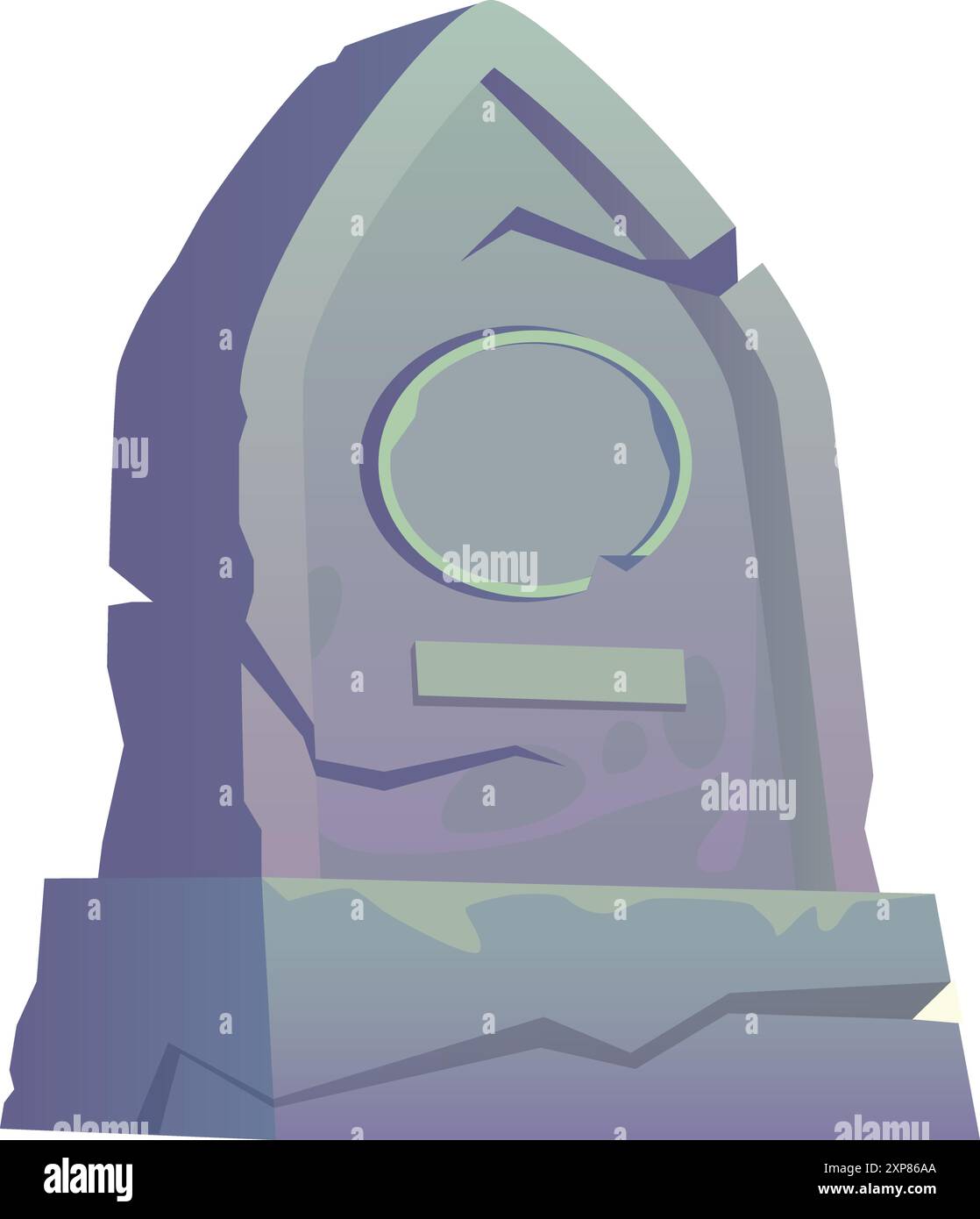Gravestone cartoon icon. Halloween creepy element isolated on white ...