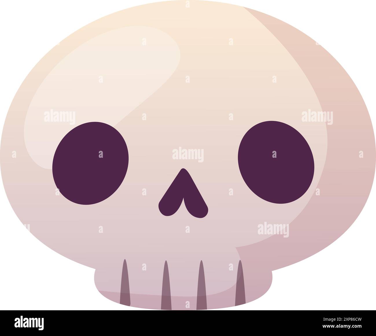 Skull cartoon icon. Skeleton head. Dead bone isolated on white ...
