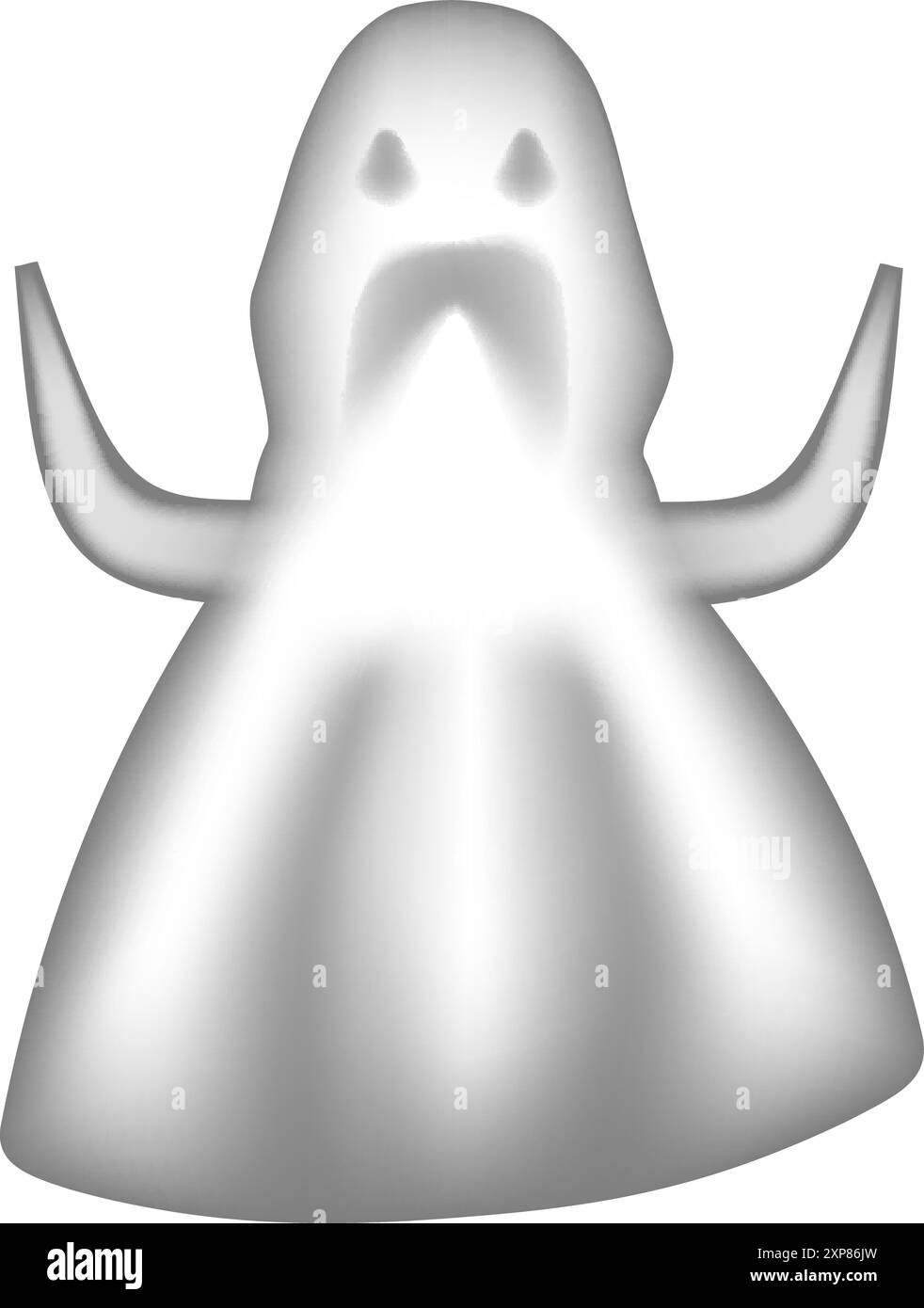 Evil spirit in transparent white shadow effect style isolated on white ...