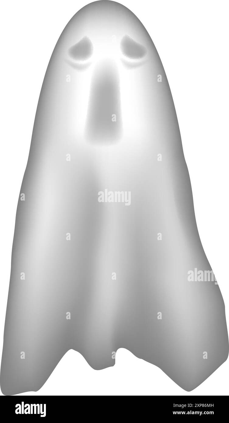 Screaming face shadow spirit. Transparent horror mist isolated on white ...