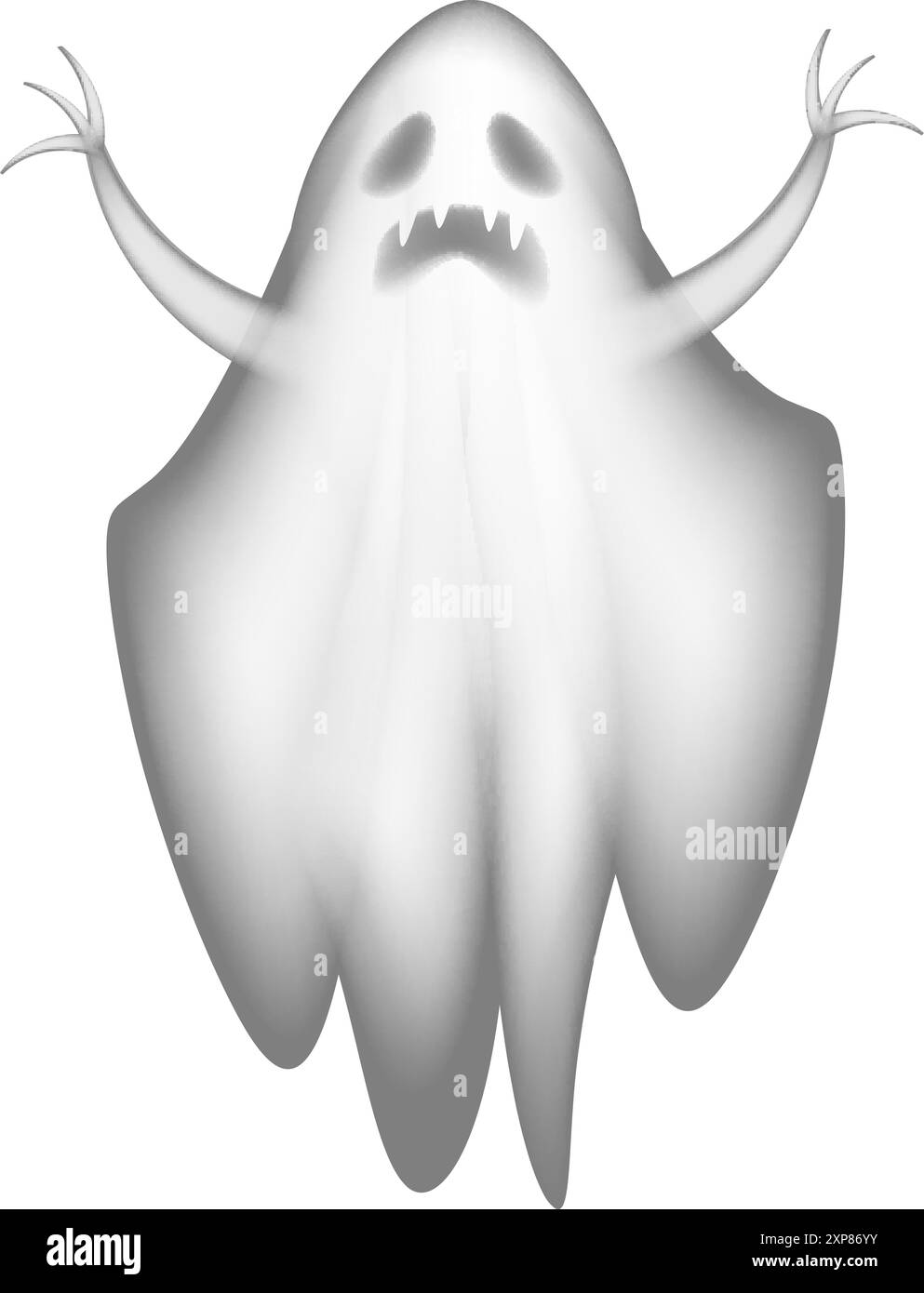 Horror phantom character. Translucent evil spirit shadow isolated on ...