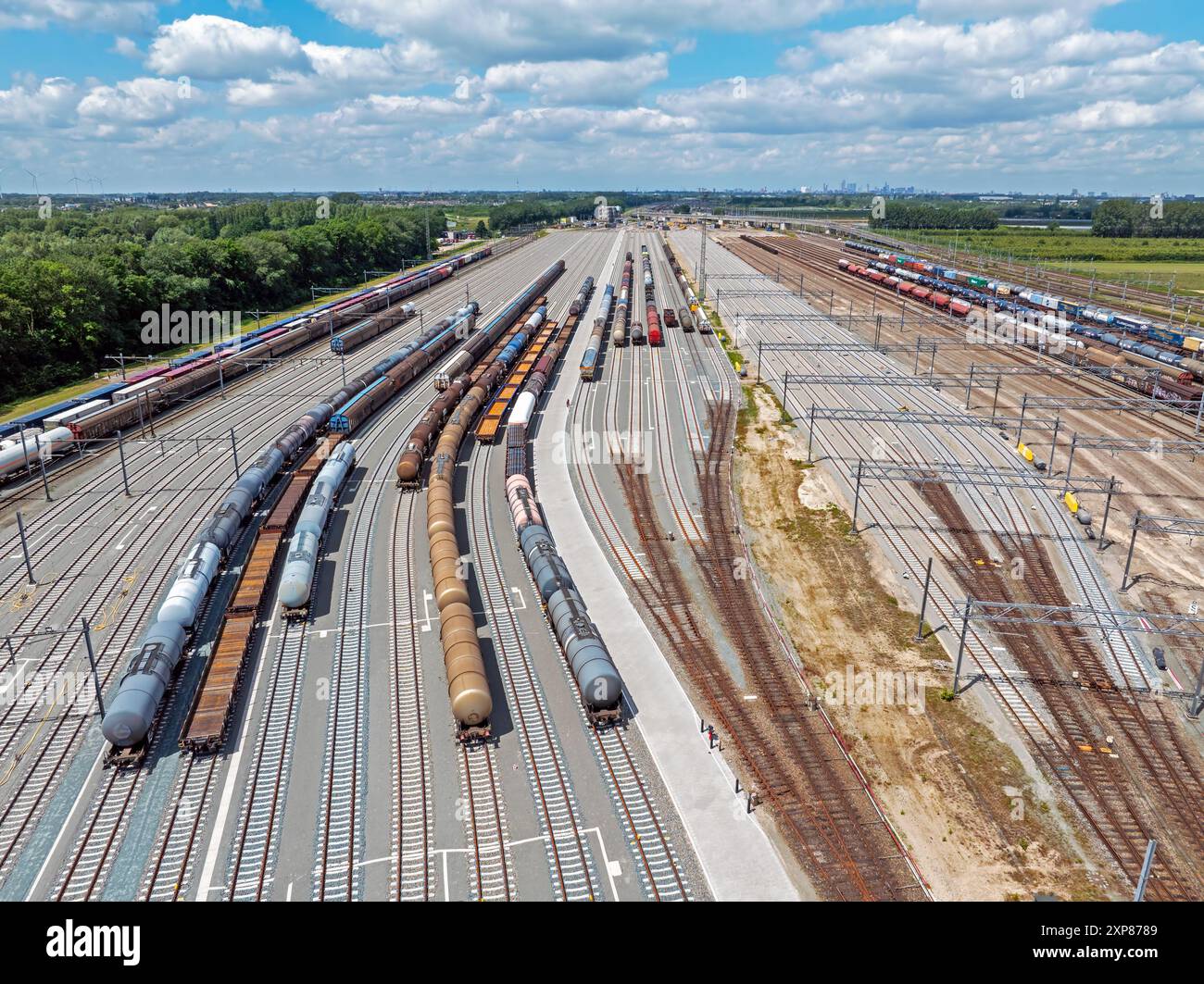 Aerial from train shunting yard Kijfhoek in the Netherlands Stock Photo ...
