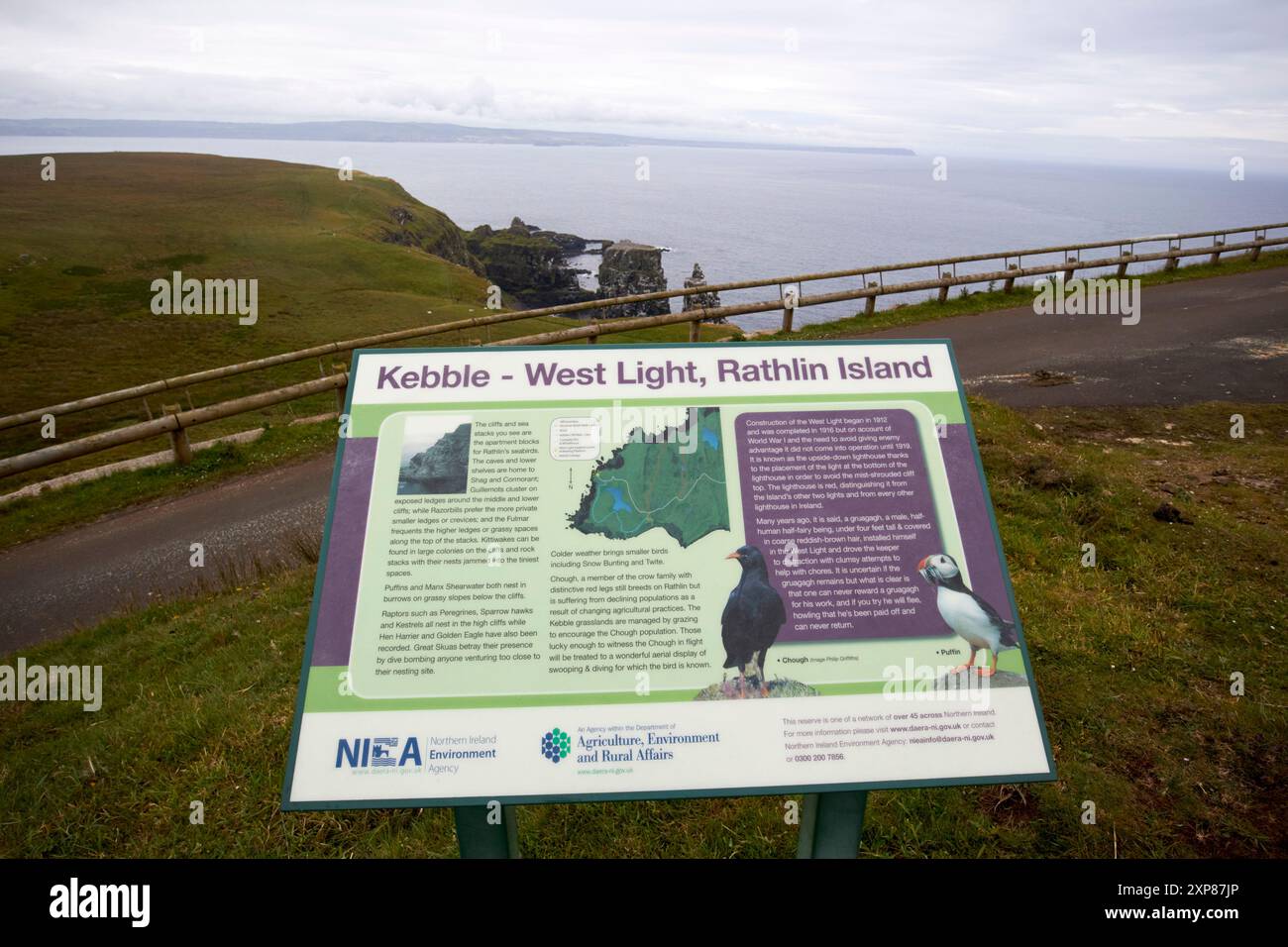 information sign for kebble nature reserve and west light rathlin ...