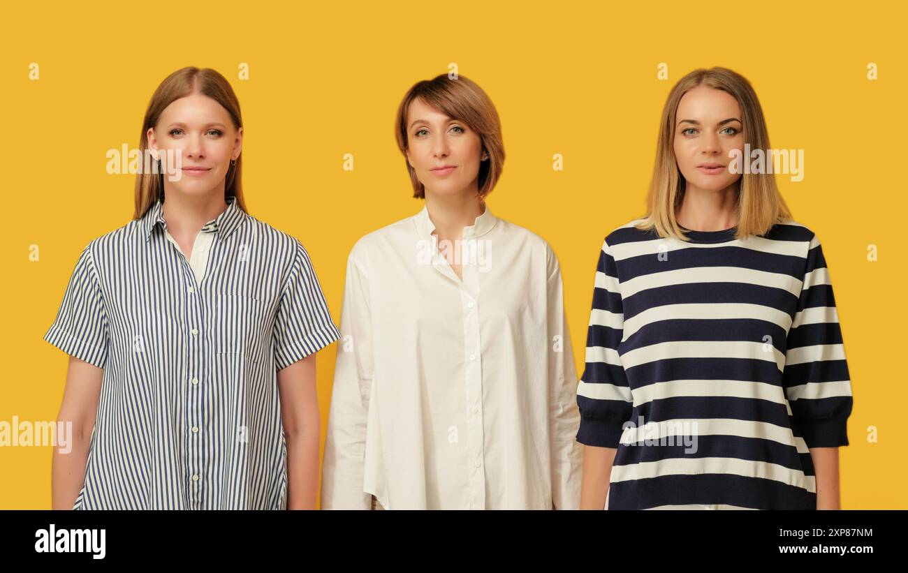 Female team. Successful women. Three confident strong mature colleagues ...