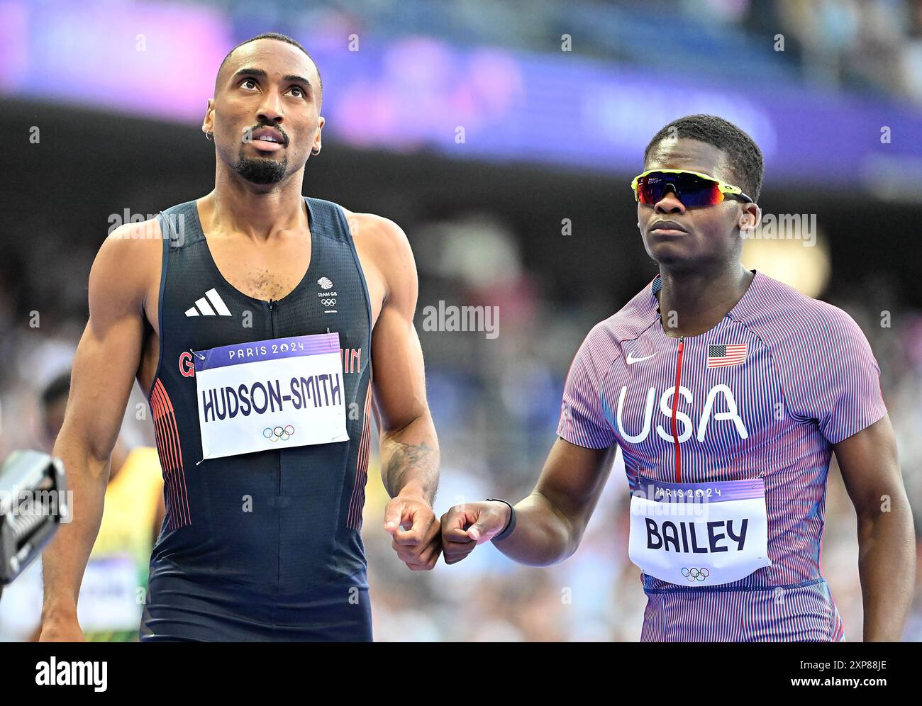Paris, France. 4th Aug, 2024. Matthew Hudson-Smith (L) of Britain and ...