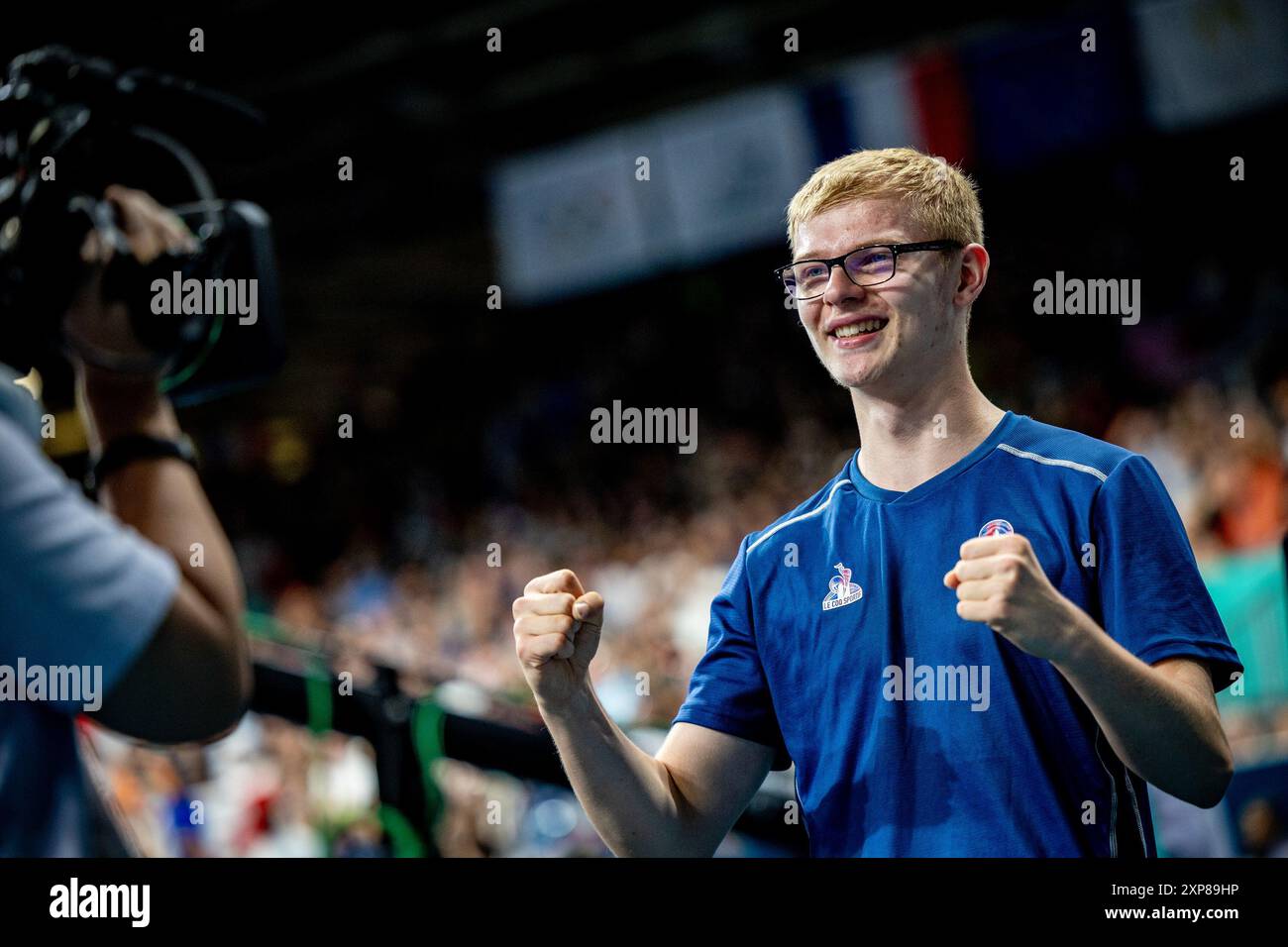 Jubel bei Felix Lebrun (FRA) FRA, Olympische Spiele Paris 2024 ...
