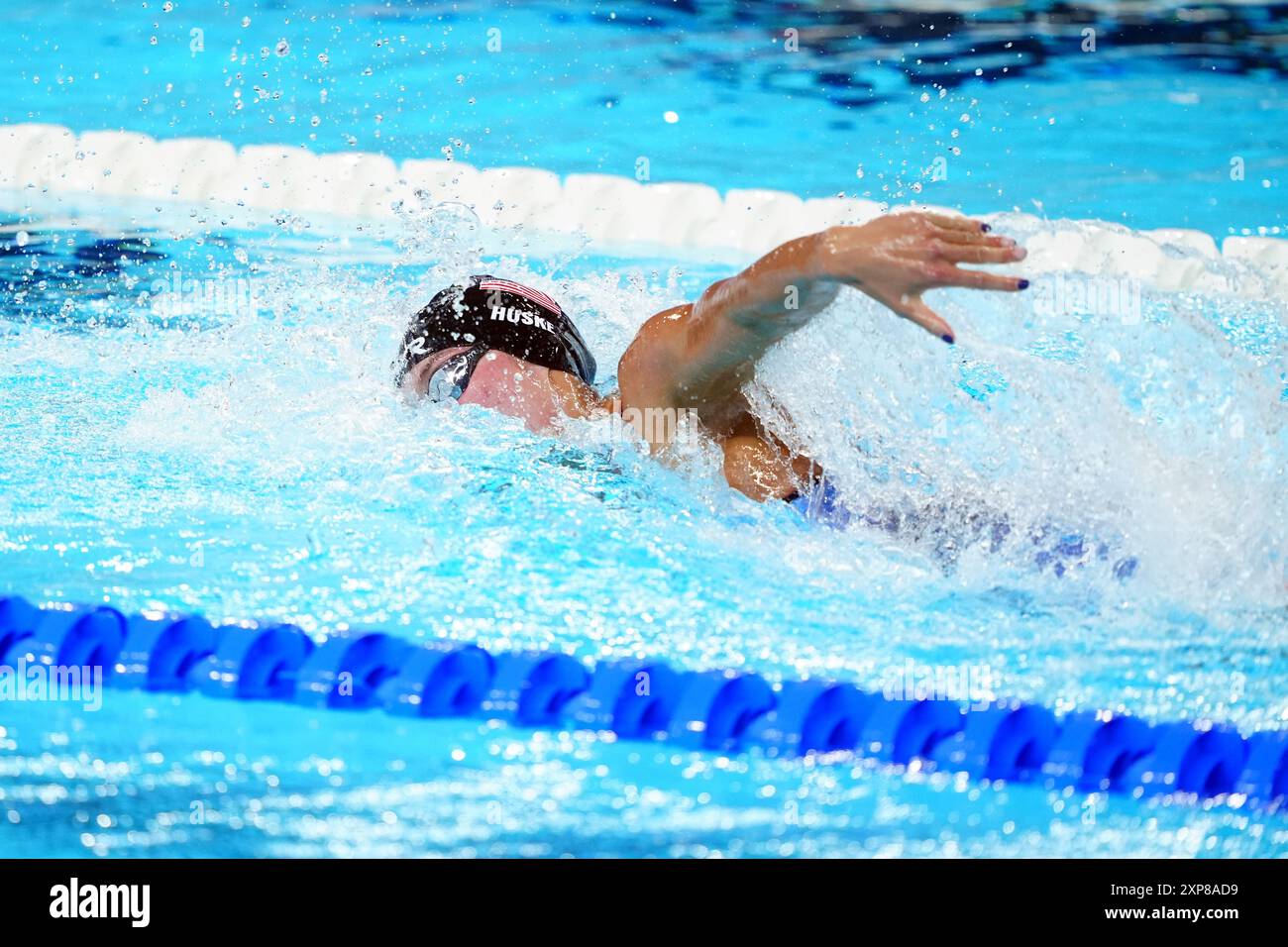 USA's Torri Huske during the Women's 4 x 100m Medley Relay Final at the ...