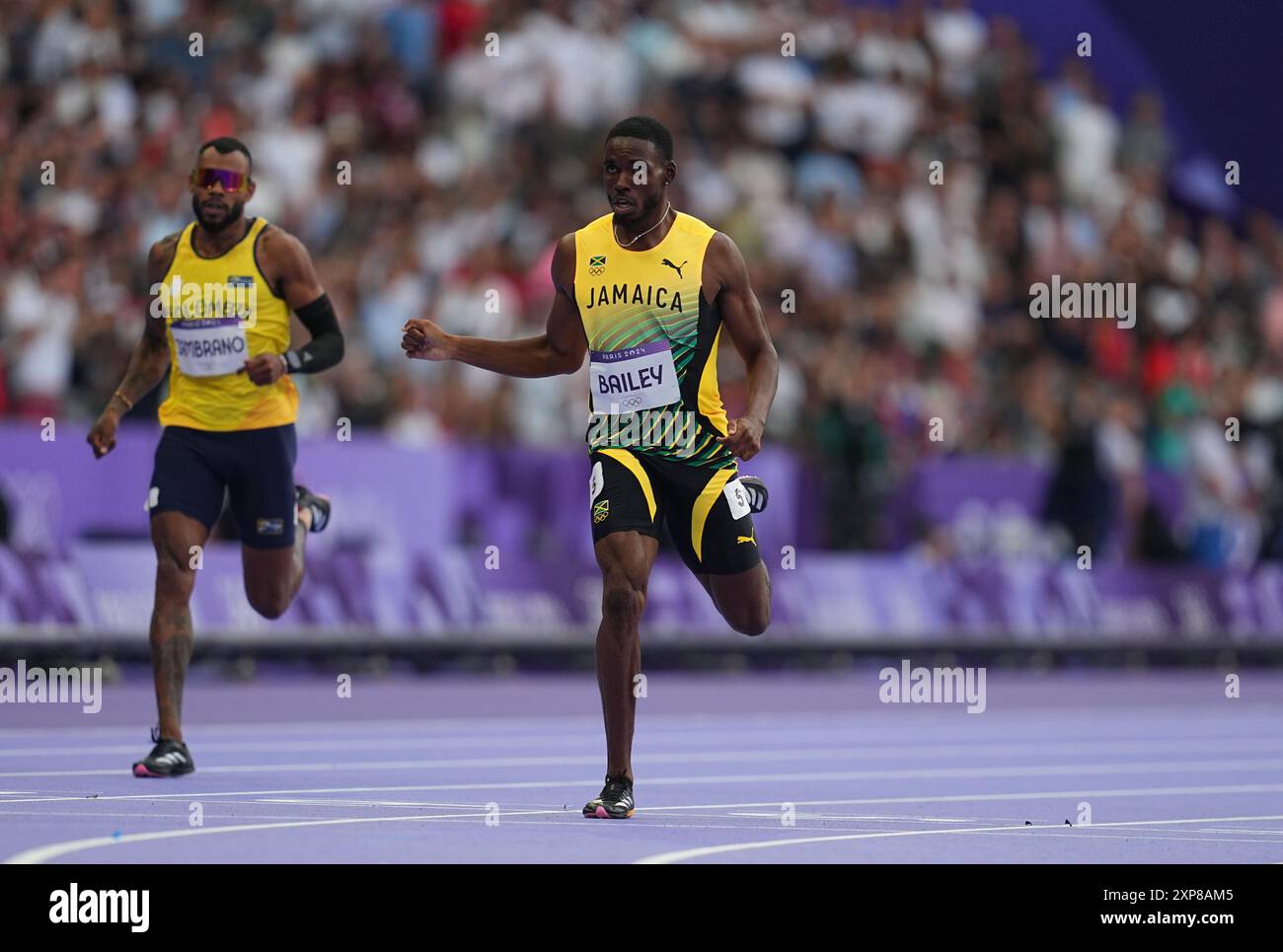 August 04 2024: Sean Bailey (Jamaica) competes during the Men's 400m ...