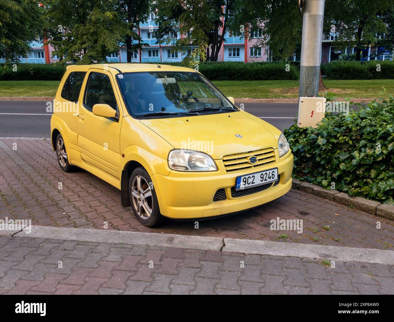 OSTRAVA, CZECHIA - MAY 16, 2024: Yellow Suzuki Ignis Sport FH hot hatch ...