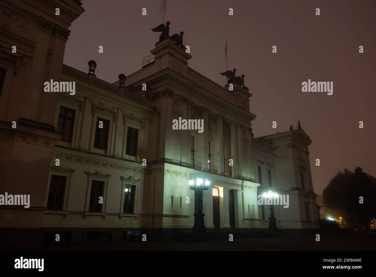 LUND, SWEDEN - OCTOBER 31, 2014: White building of Royal Caroline ...