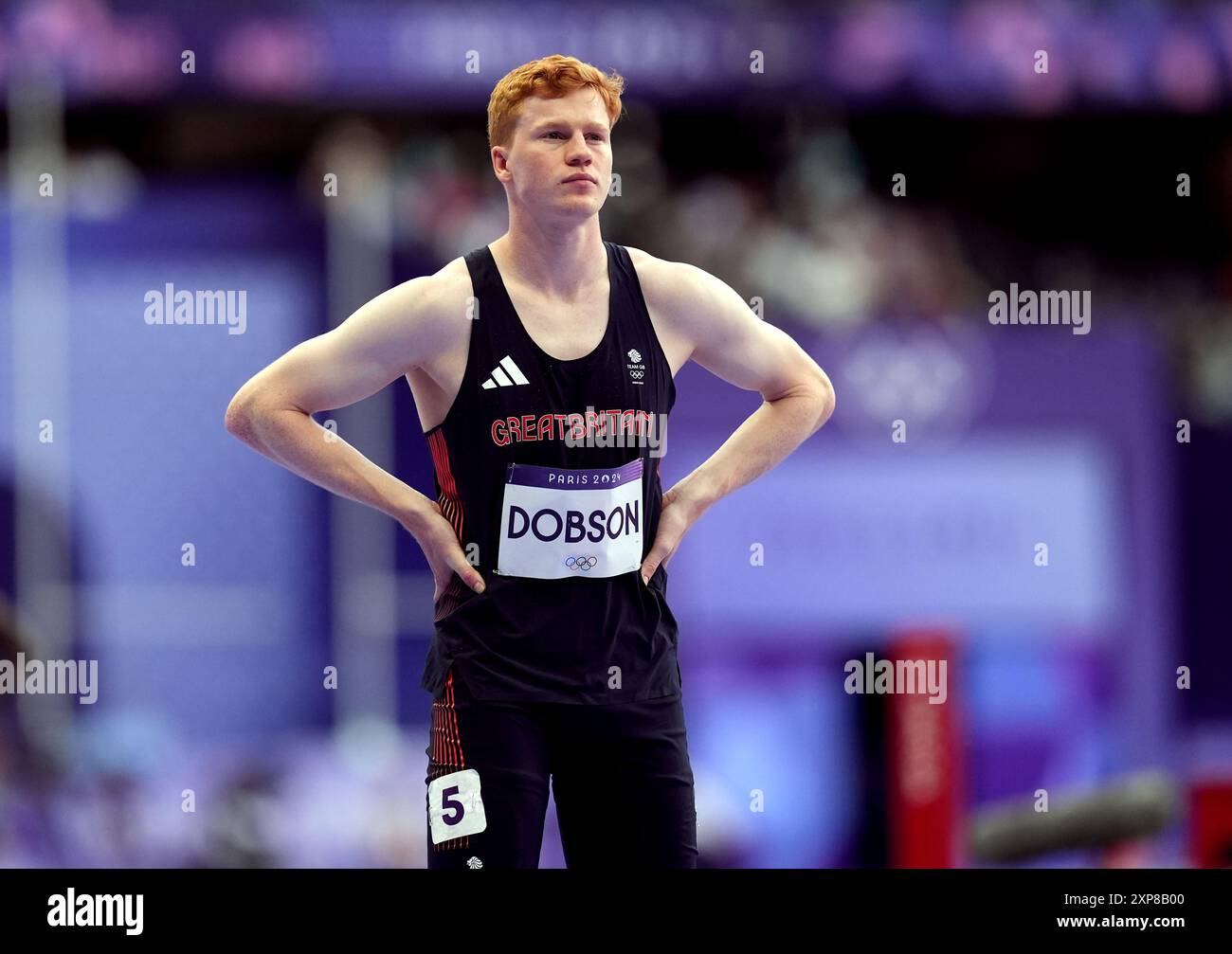 Great Britain's Charlie Dobson during the Men's 400m heats at the Stade ...