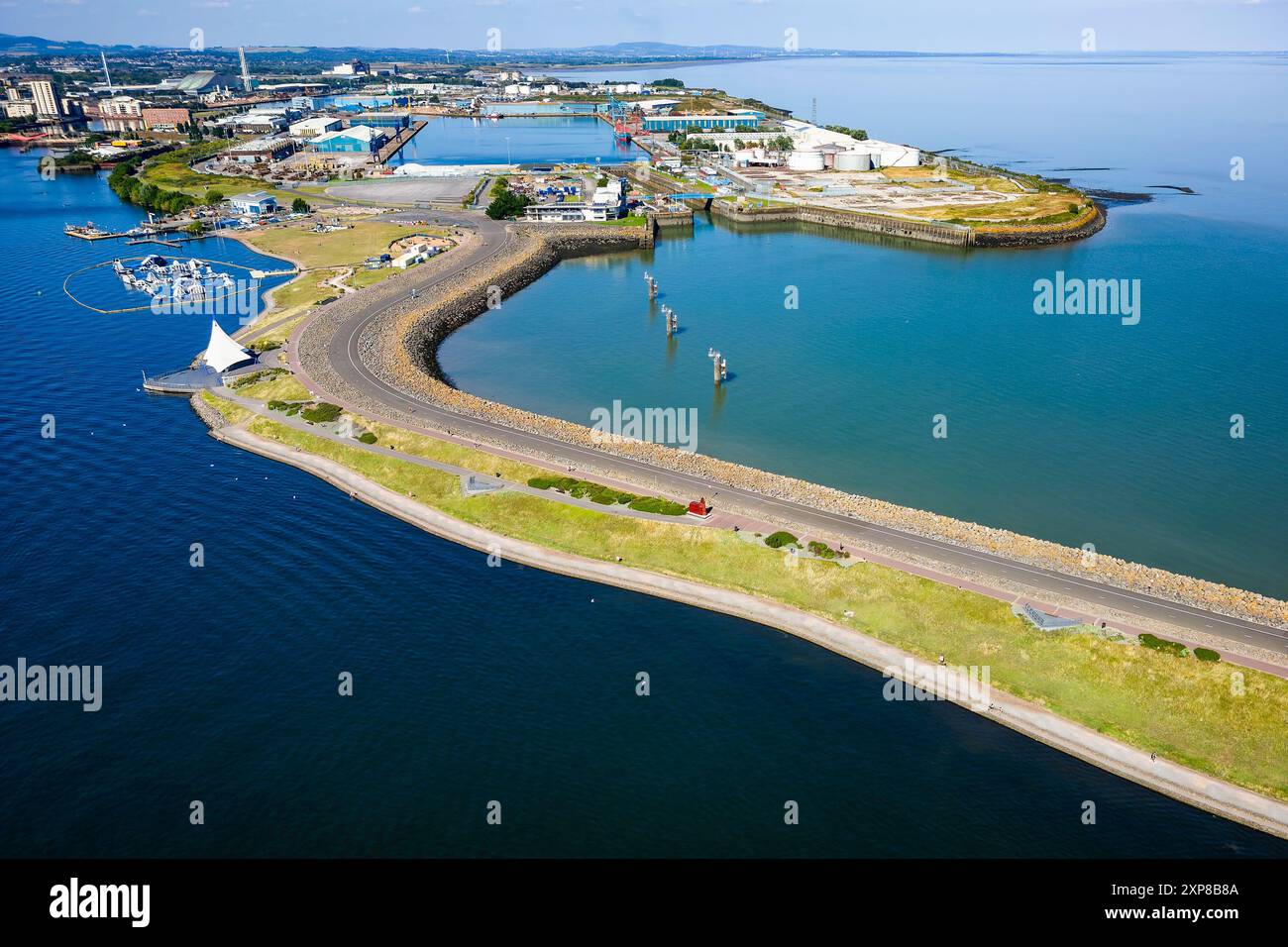 Aerial view of Cardiff Docks and Barrage on a warm summers day Stock ...