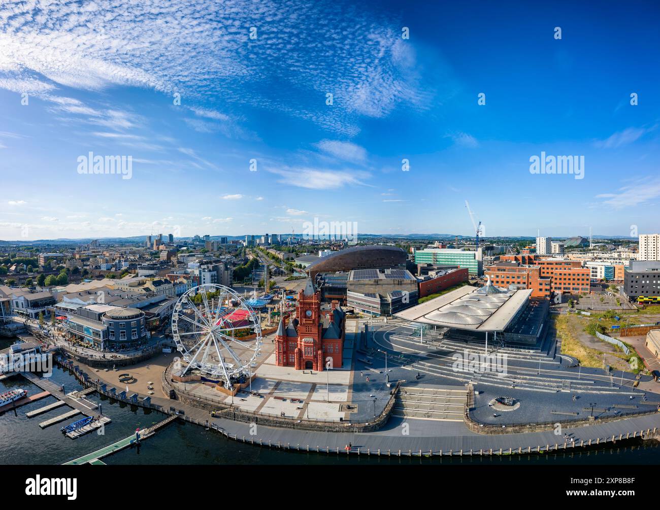 Aerial view of Cardiff Bay on a warm summers afternoon Stock Photo - Alamy