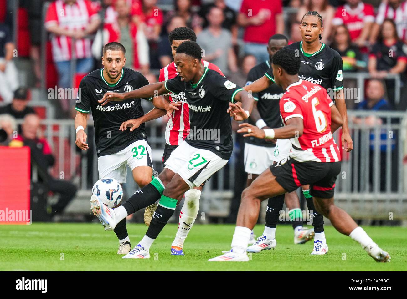 Eindhoven, The Netherlands. 04th Aug, 2024. Eindhoven - Antoni Milambo of Feyenoord during the ...
