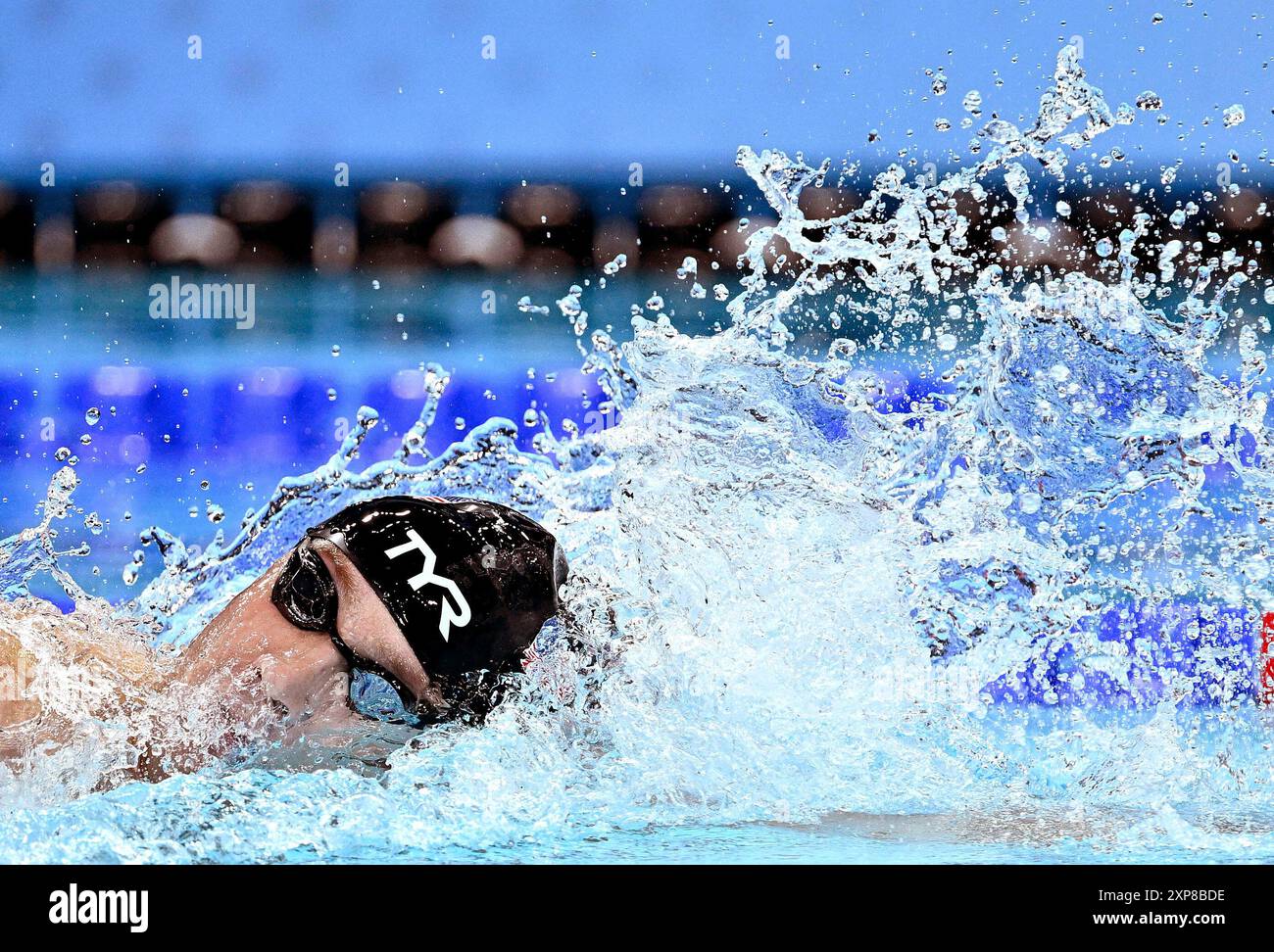 Paris, France. 4th Aug, 2024. Bobby Finke of the United States competes ...