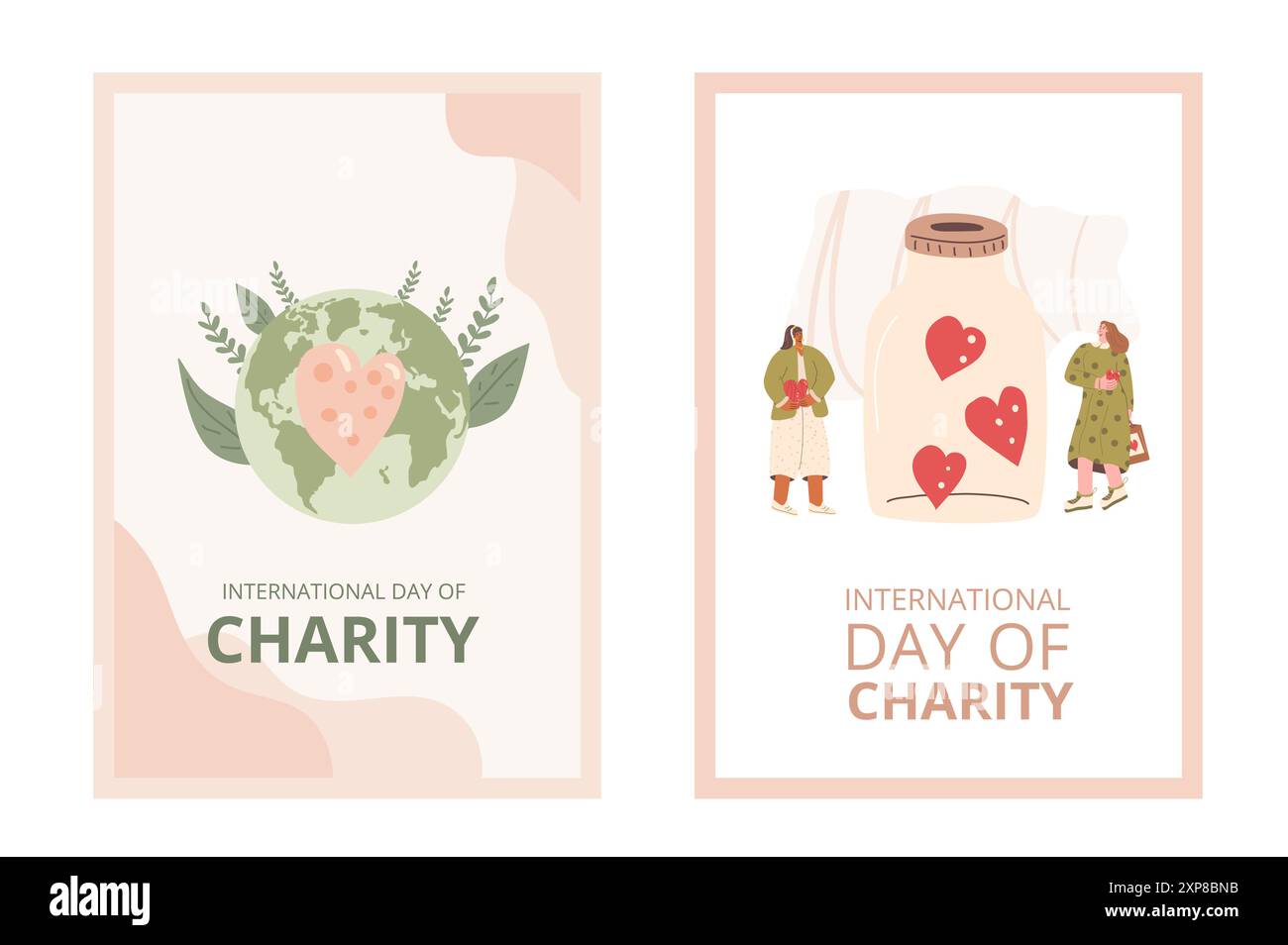 Set of International day of charity templates. Charitable event ...
