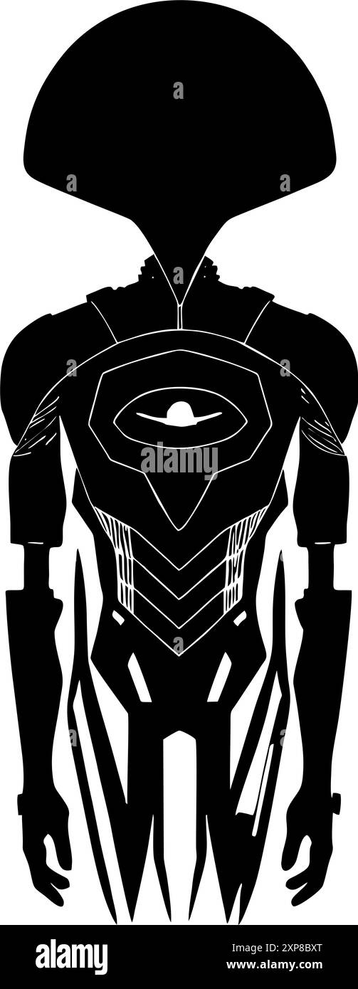 simple black outline drawing silhouette alien, logo, design Stock Photo ...