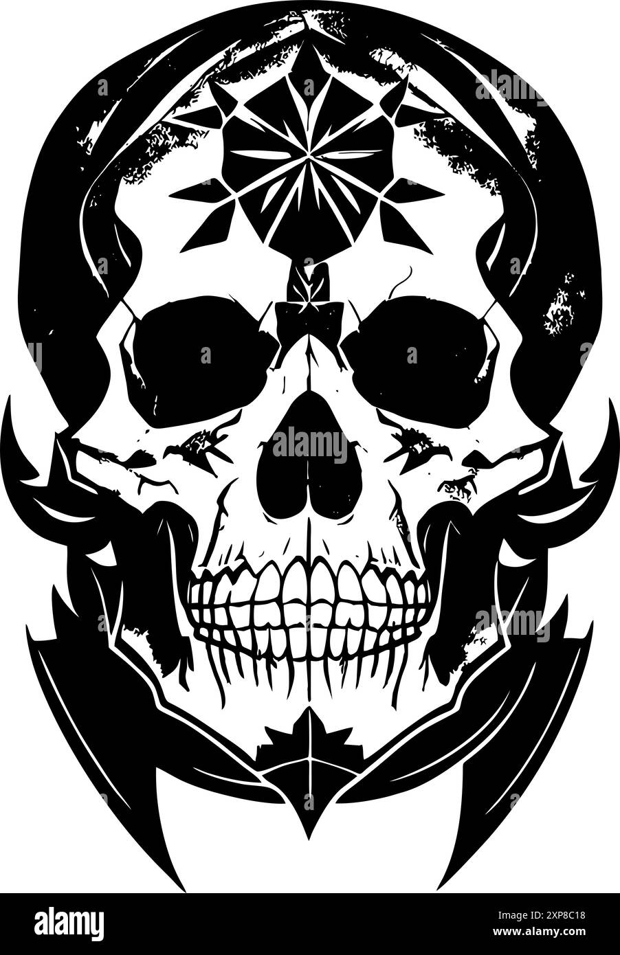 Black line bones skull sign hi-res stock photography and images - Alamy