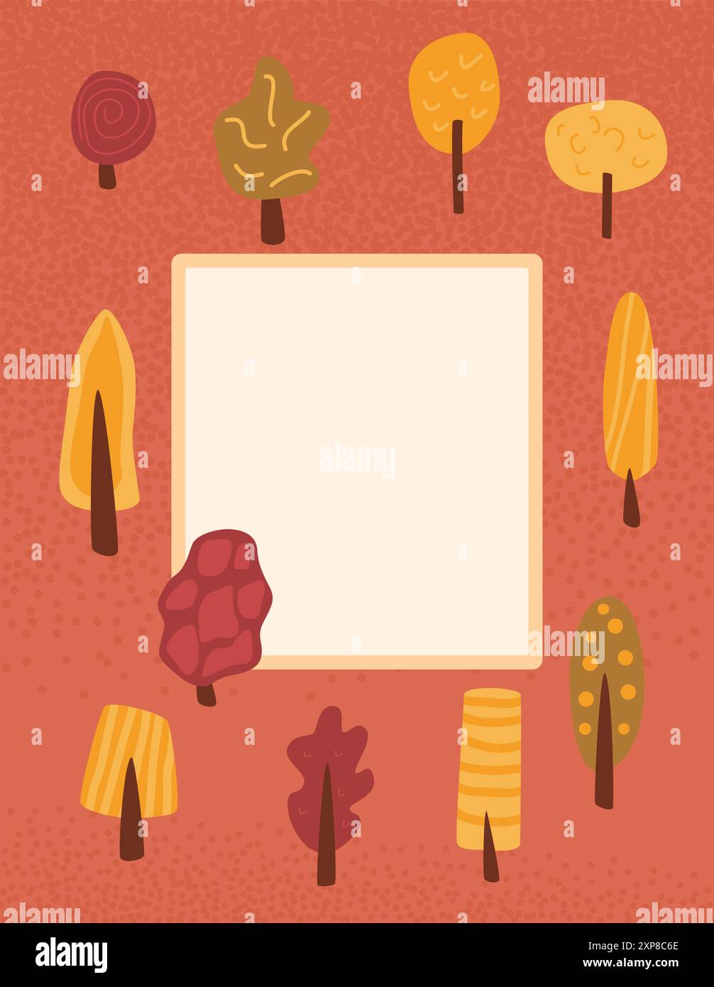 Autumn forest background with border. Template for banners of fall ...