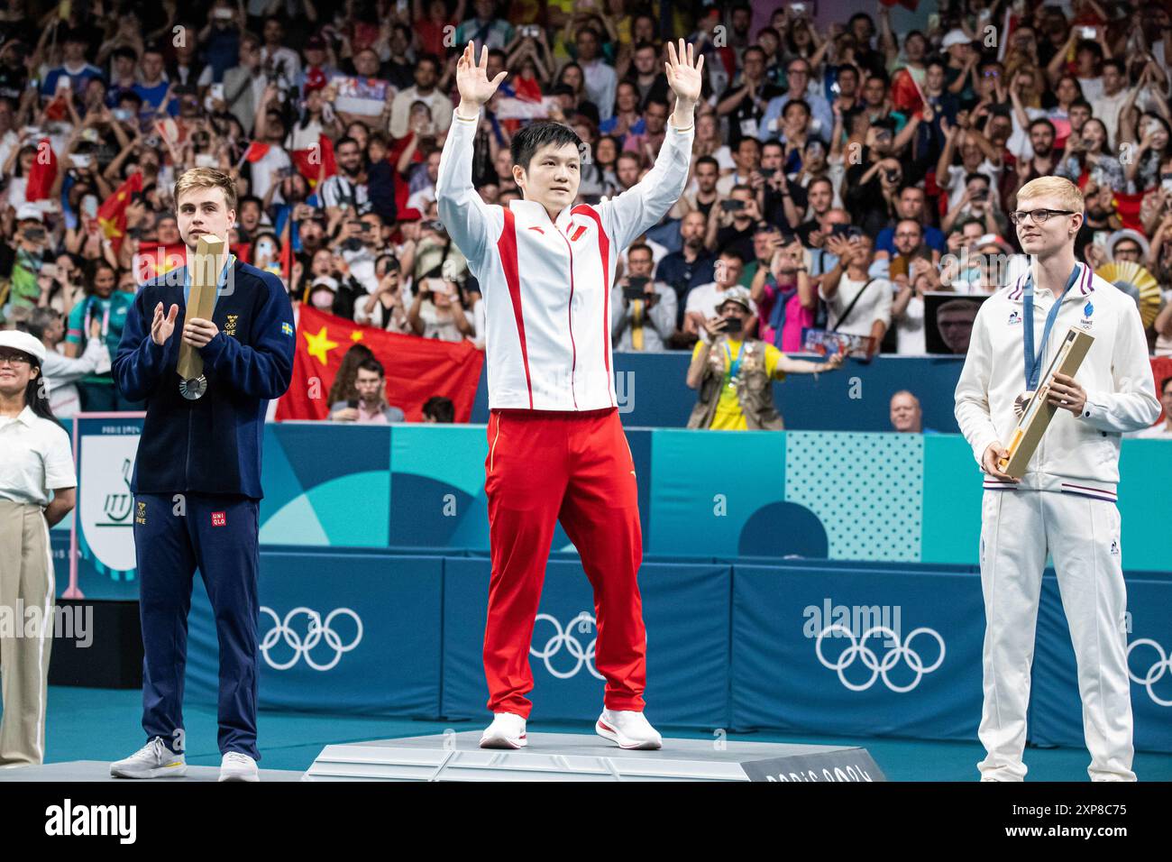 Truls Moregard Silver medal, Fan Zhendong of China Gold medal, Felix ...