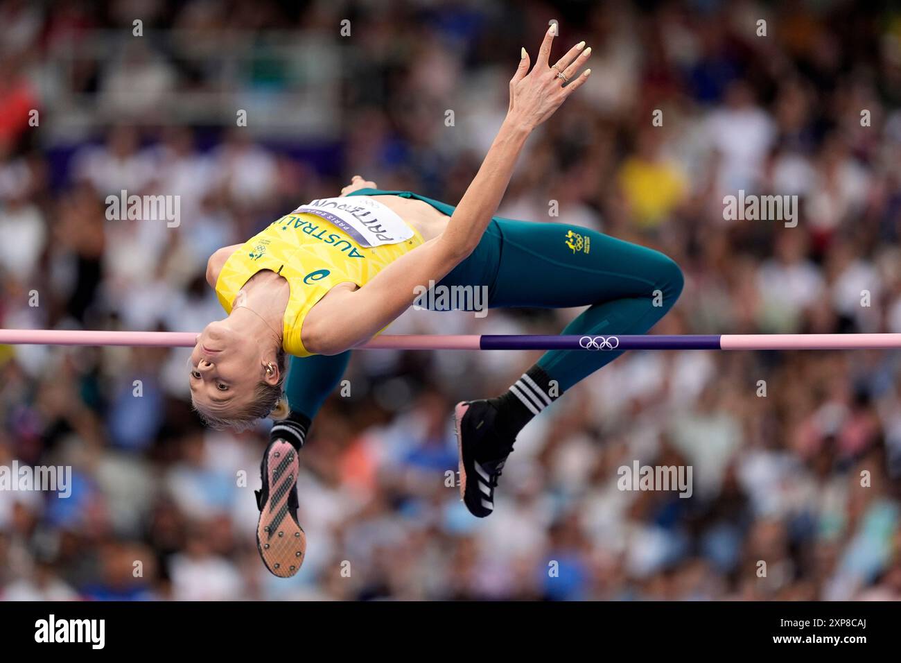 Eleanor Patterson, of Australia, competes in the women's high jump ...