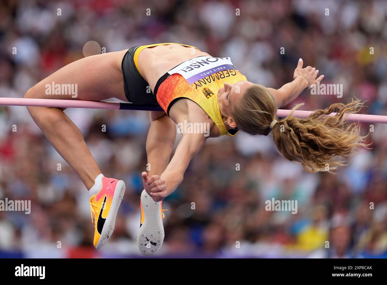 Christina Honsel, of Germany, competes in the women's high jump final ...