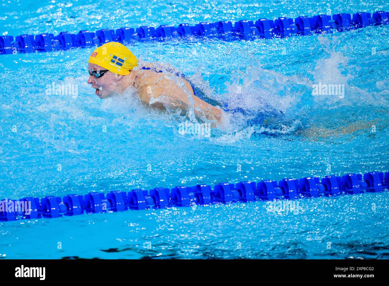 cLouise Hansson of, Sweden. , . competes in the women's 4x100 meters ...