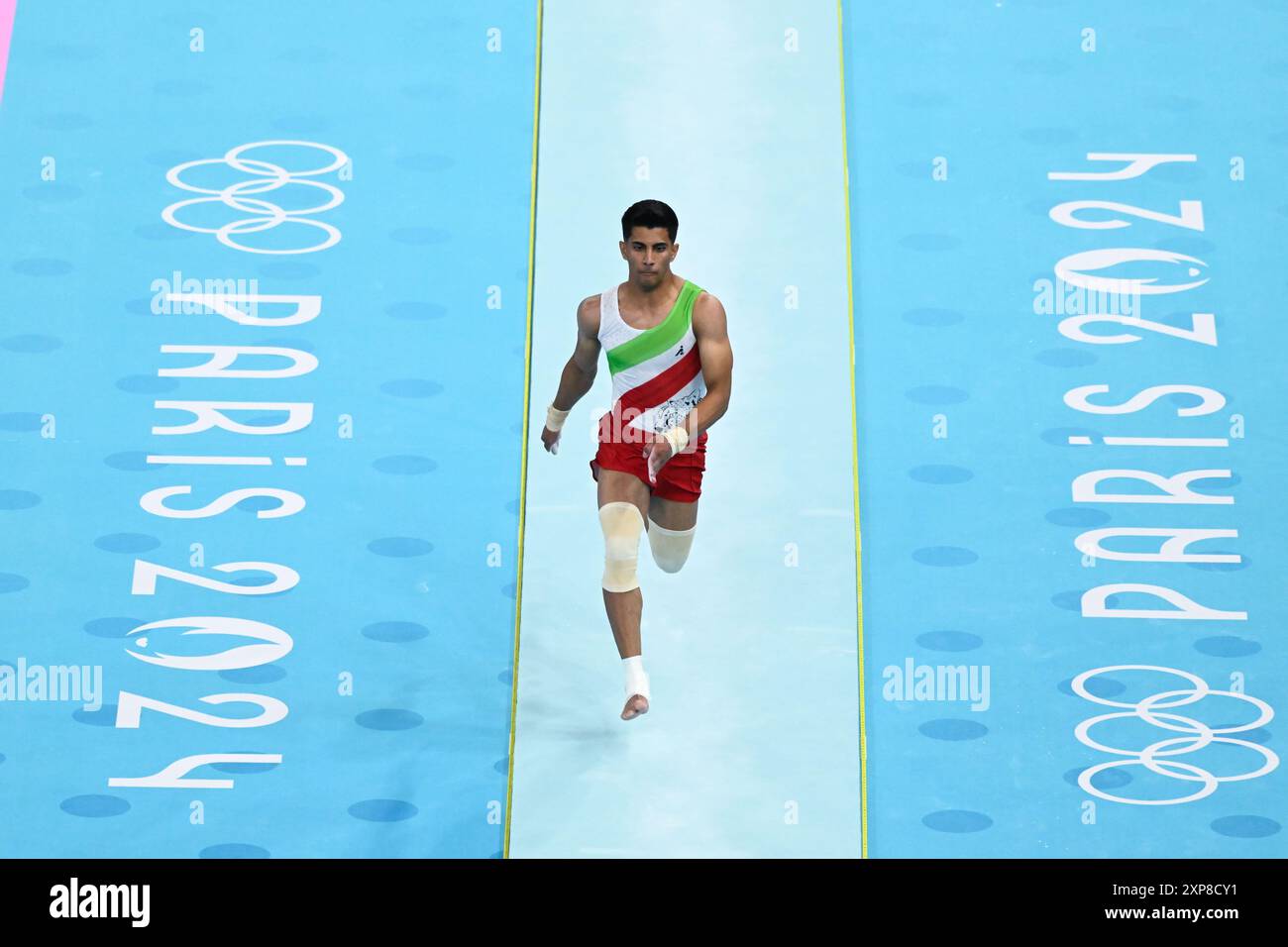 Paris, France. 04th Aug, 2024. Mahdi Olfati ( IRI ), Artistic Gymnastics, Men's Vault Final ...