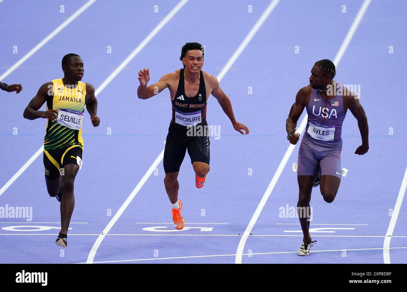 (left to right) Jamaica’s Oblique Seville, Great Britain’s Louis ...