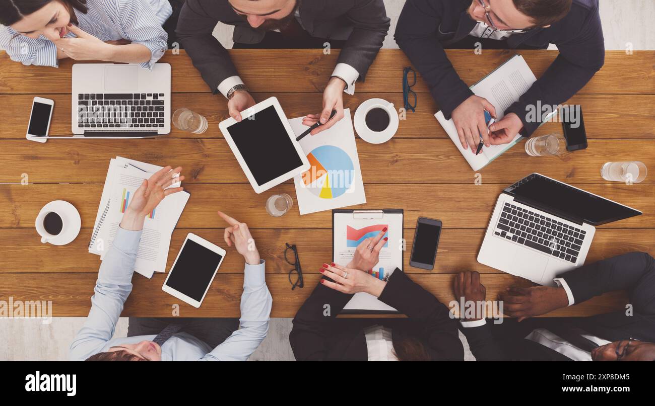 Top view business team working hi-res stock photography and images - Alamy
