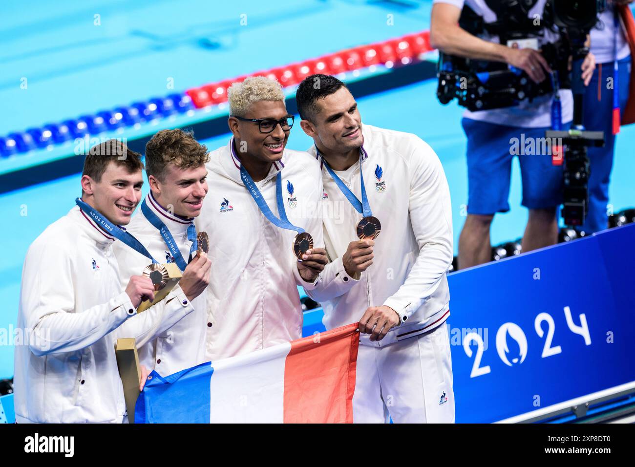 Yohann Ndoye-Brouard, Leon Marchand, Maxime Grousset and Florent ...