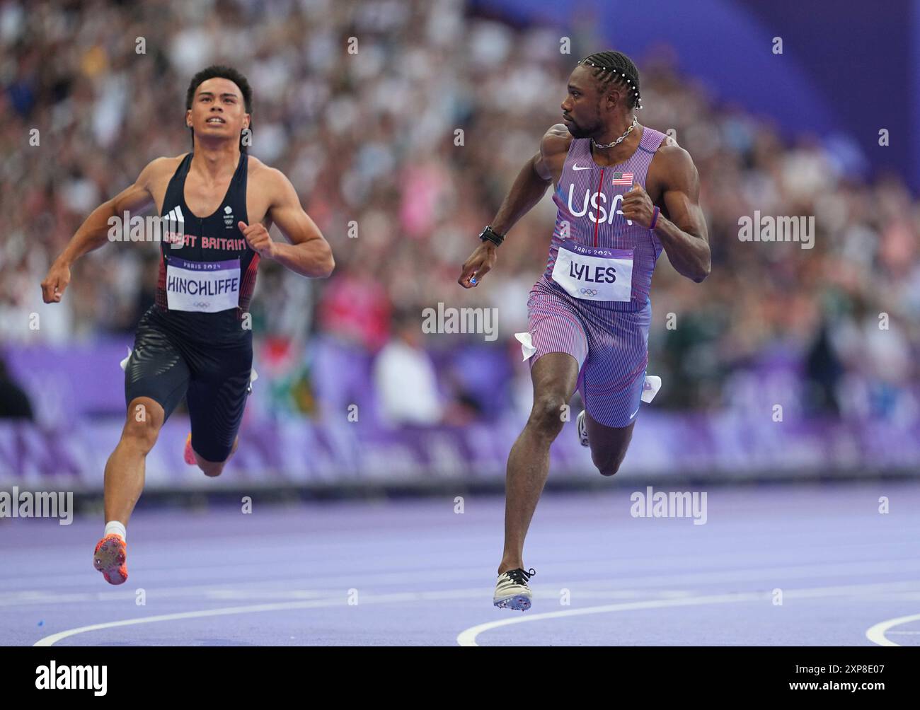 August 04 2024: Noah Lyles (USA) competes during the Men's 100m Semi ...