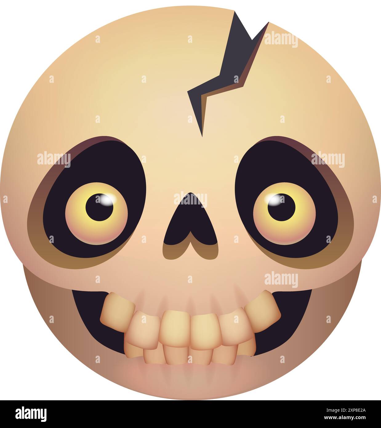 Funny skeleton head cartoon icon. Dead symbol isolated on white ...