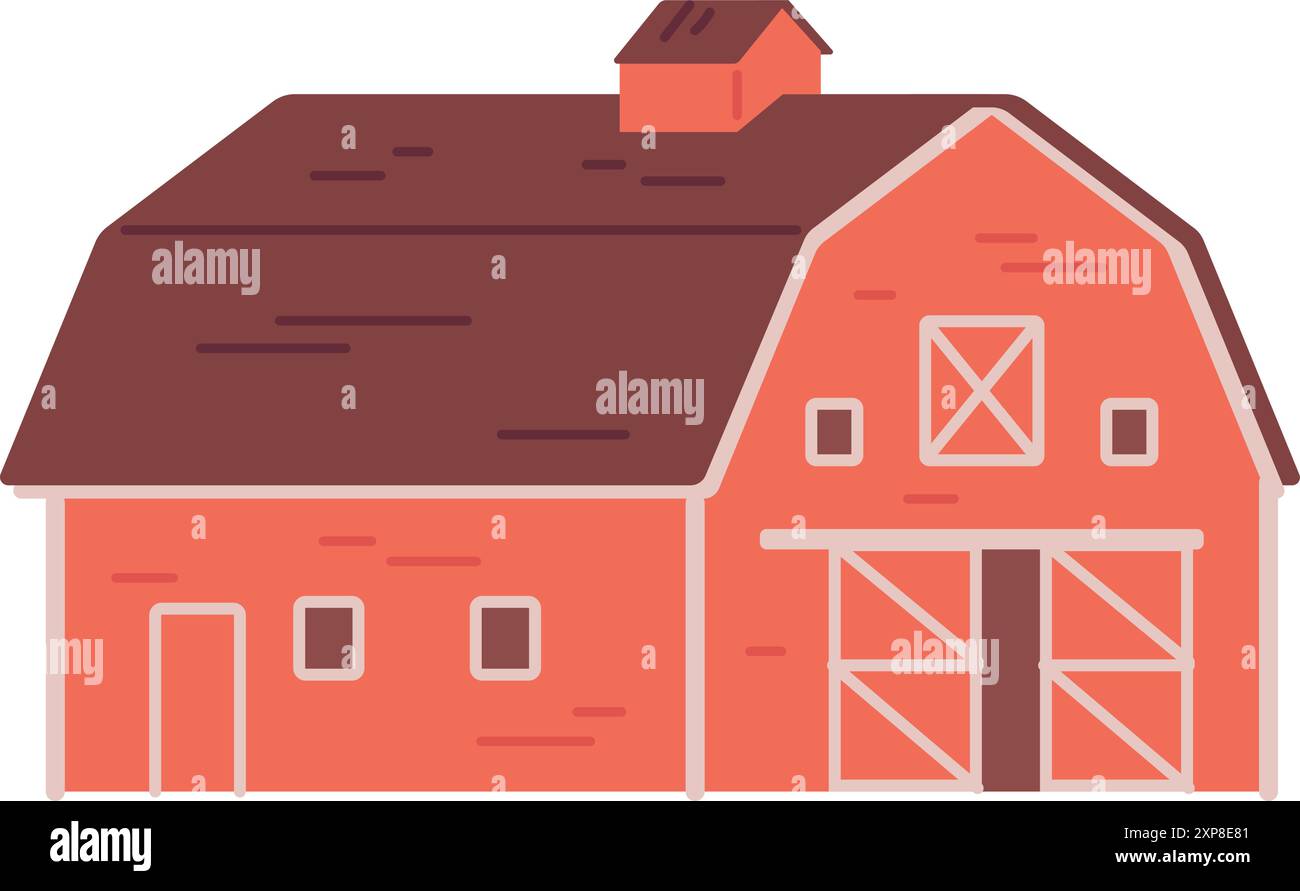 Farm building color icon. Barn facade symbol isolated on white ...