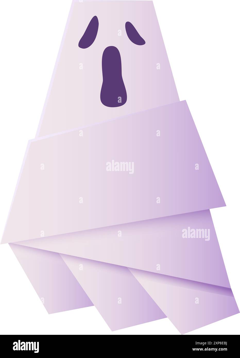 Ghost origami icon. Folded paper horror spirit isolated on white ...