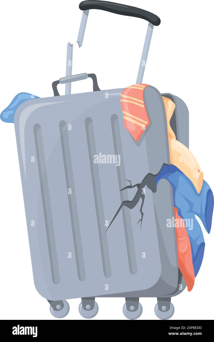 Broken suitcase handle Stock Vector Images - Alamy