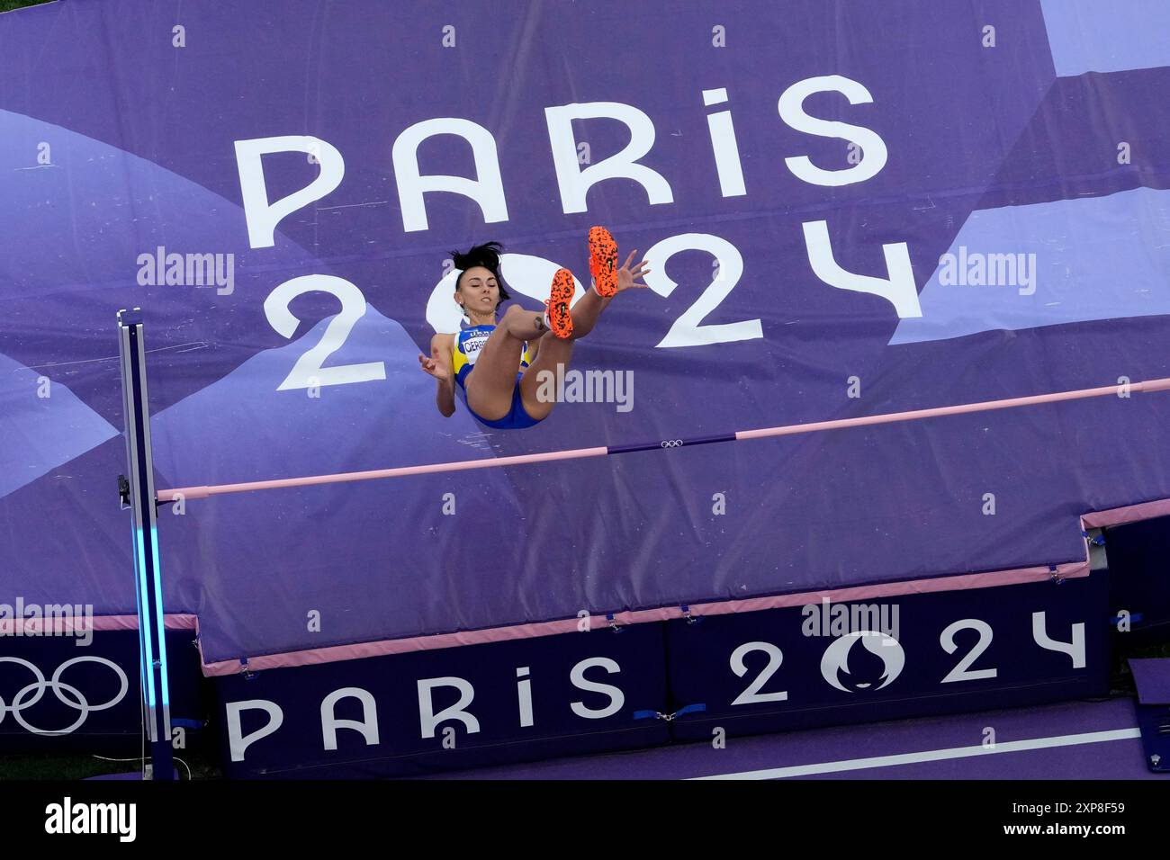 Iryna Gerashchenko, of Ukraine, competes in the women's high jump final ...