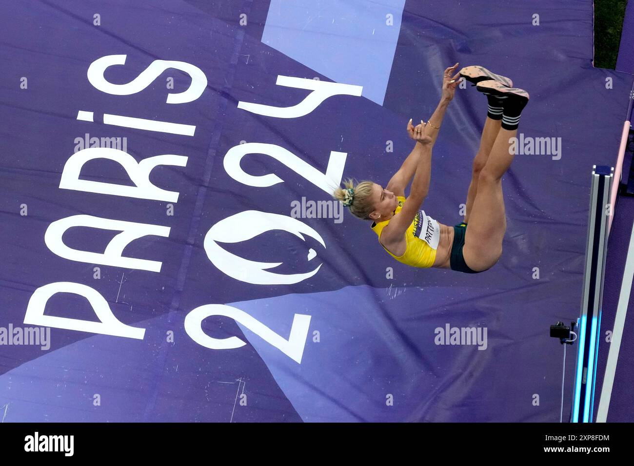 Eleanor Patterson, of Australia, competes in the women's high jump ...