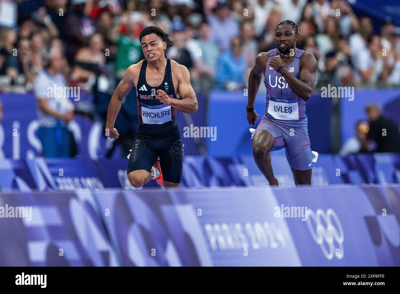 Louie Hinchcliffe of Great Briatin and Noah Lyles of, USA. , . compete ...